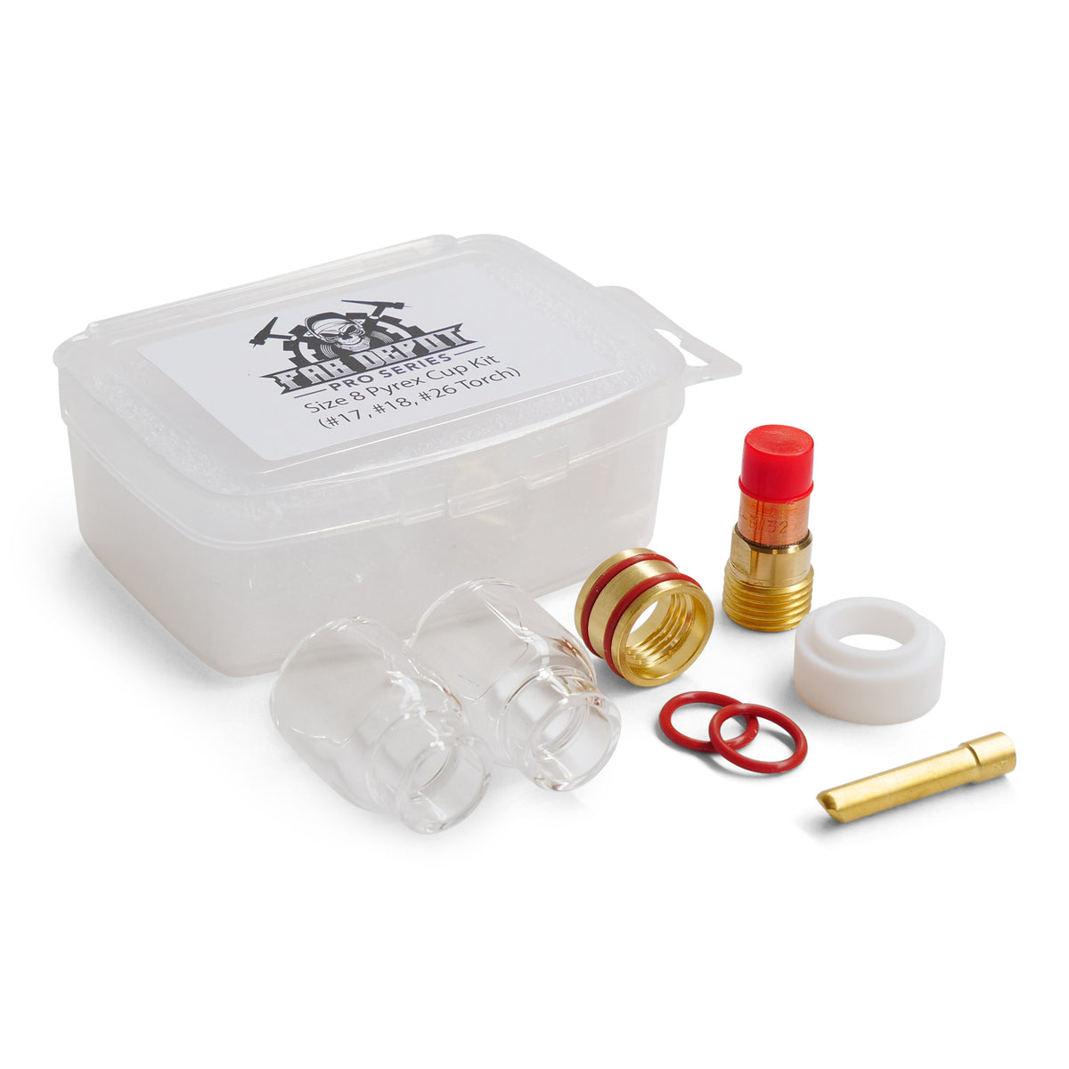 Size 8 Pyrex Glass Gas Lens Cup Kit – FabDepot